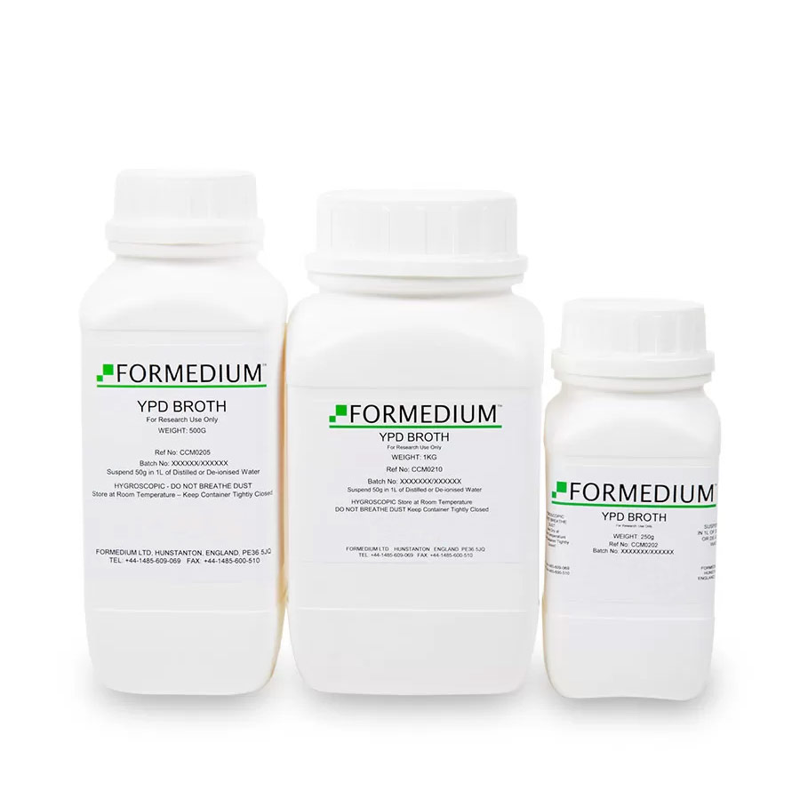YPD Broth - Formedium Powdered Media & Liquids | UK Research & Microbiology